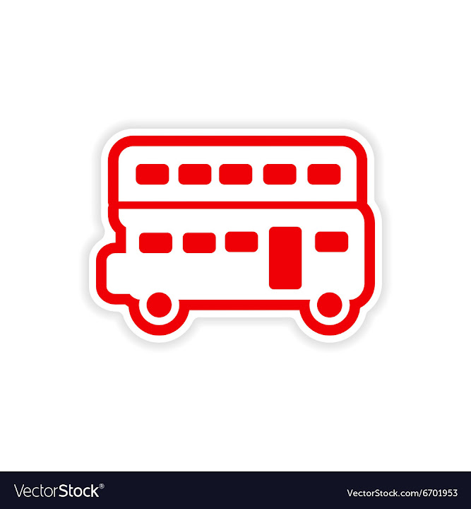 Free: Paper sticker British double-decker bus on white vector image ...
