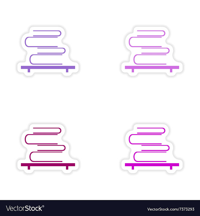 Free: Assembly realistic sticker design on paper books vector image ...