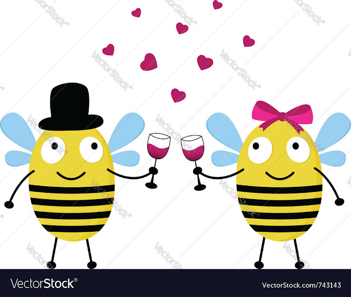 Free: Happy bees vector image - nohat.cc