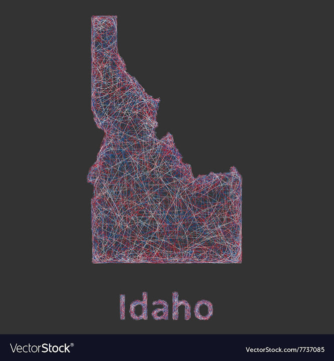 Free: Idaho line art map vector image - nohat.cc