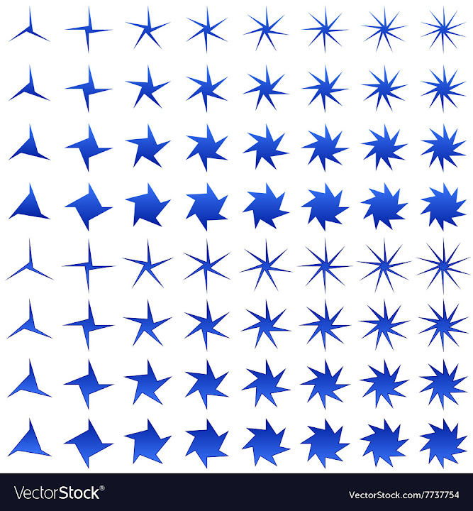 Free: Asymmetric blue star shape collection vector image - nohat.cc