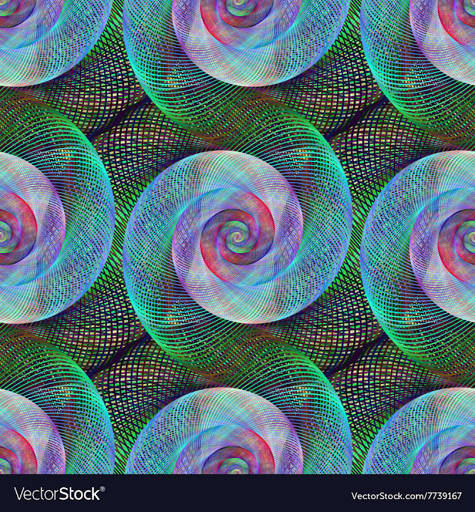 Free: Seamless digital art spiral fractal pattern vector image - nohat.cc