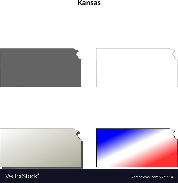 Free: Kansas outline map set vector image - nohat.cc