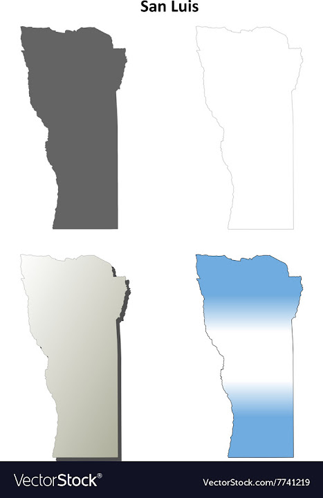 Free: San Luis blank outline map set vector image - nohat.cc