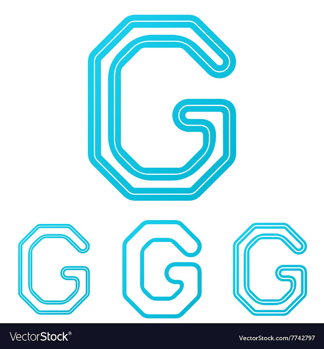 Free: Cyan line g logo design set vector image - nohat.cc