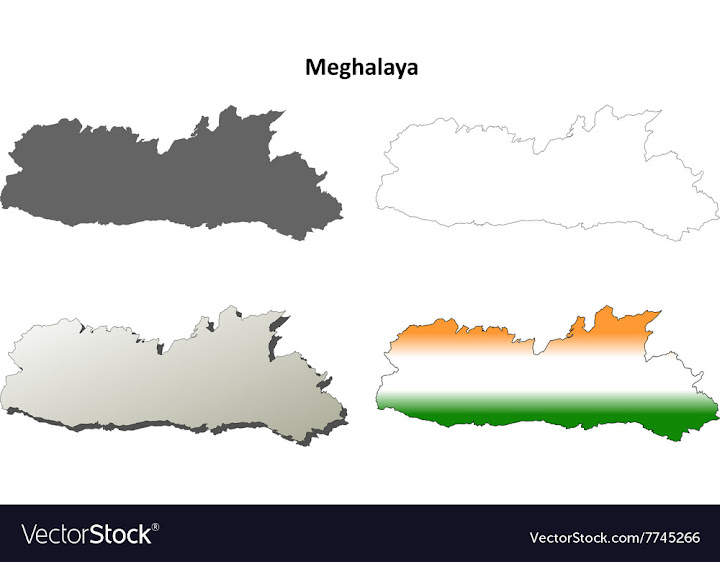 Free: Meghalaya blank detailed outline map set vector image - nohat.cc