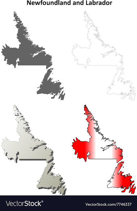 Free: Newfoundland and Labrador blank outline map set vector image ...