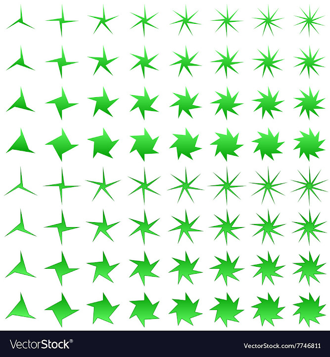 Free: Asymmetric green star shape collection vector image - nohat.cc