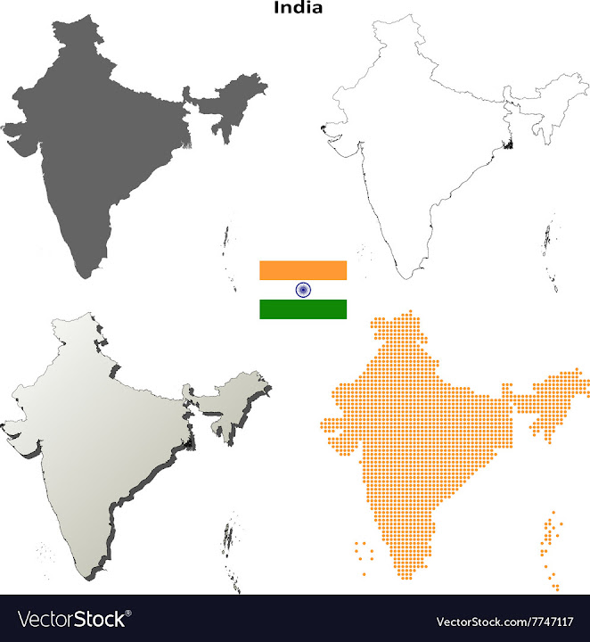 Free: India outline map set vector image - nohat.cc