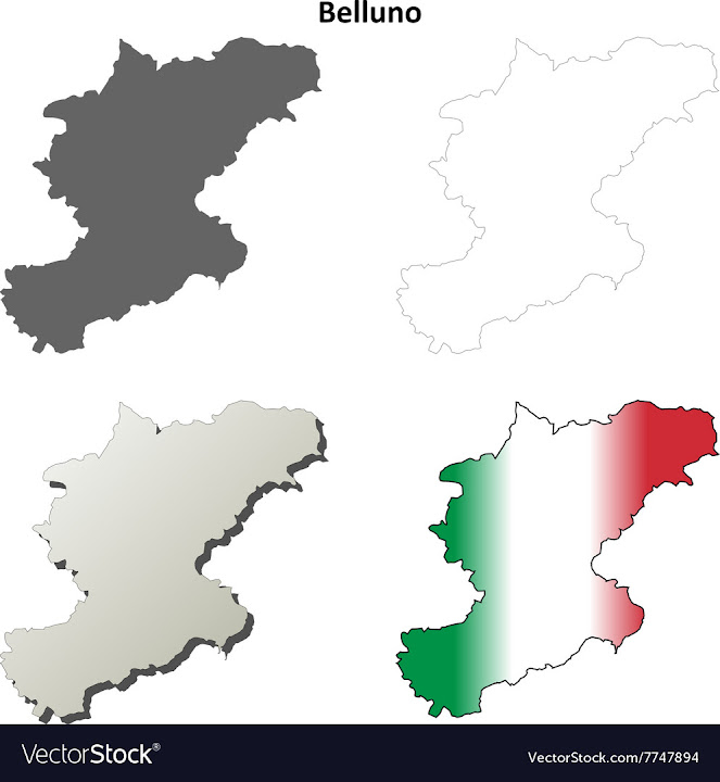 Free: Belluno blank detailed outline map set vector image - nohat.cc