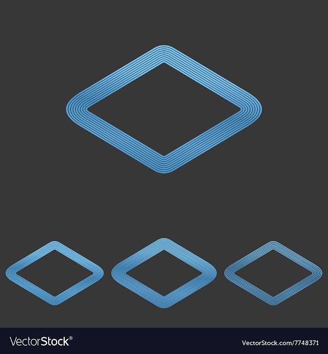 Free: Blue line rhombus logo design set vector image - nohat.cc