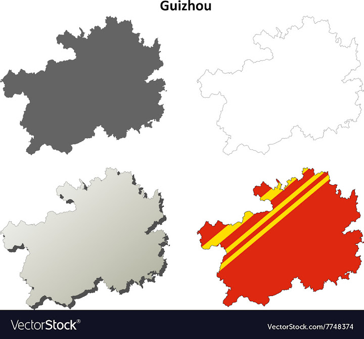 Free: Guizhou blank outline map set vector image - nohat.cc