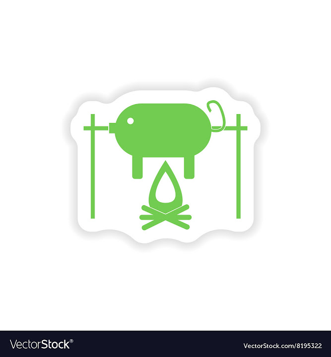 Free: Paper sticker on white background pig on fire vector image - nohat.cc