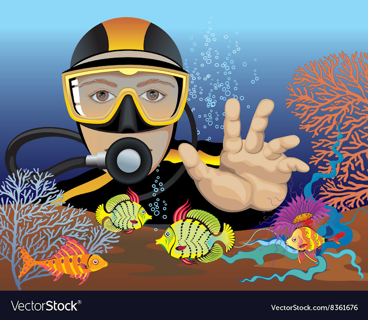 Free: Scuba Diver Cartoon vector image - nohat.cc