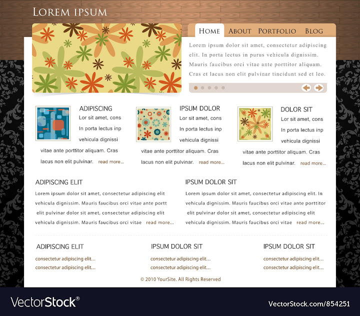 Free: Retro website template vector image - nohat.cc