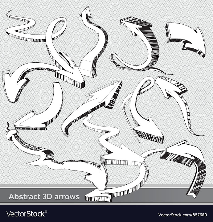 Free: 3d arrows set vector image - nohat.cc