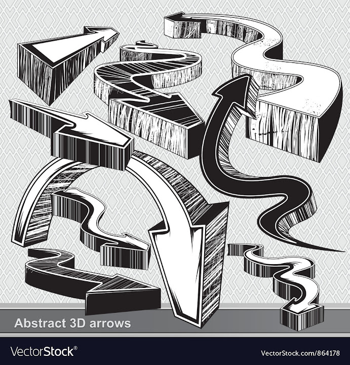 Free: 3d arrows set vector image - nohat.cc