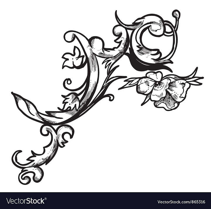 Free: Baroque floral element vector image - nohat.cc
