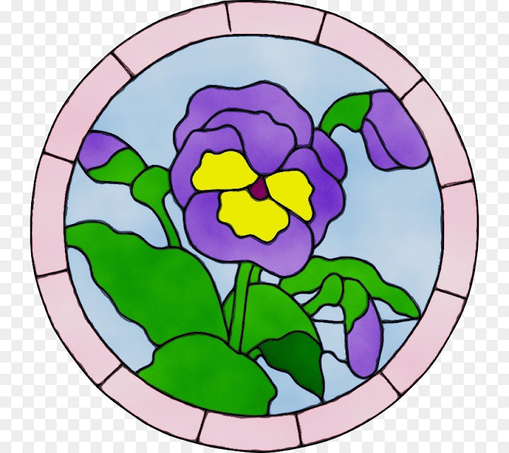 Free: violet stained glass flower clip art glass - nohat.cc