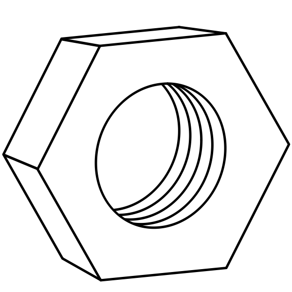 Free: SVG Hexagonal nut for bolts technical vector drawing - nohat.cc