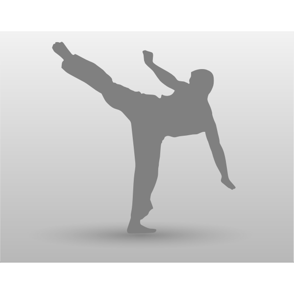 Free: SVG Vector drawing of karate man with leg up - nohat.cc