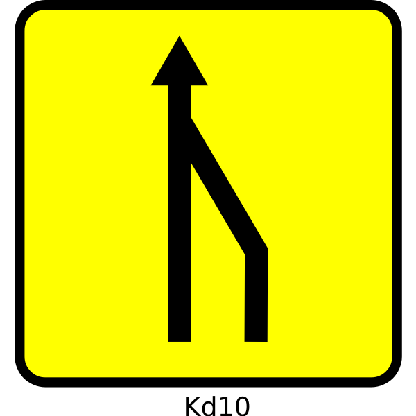Free: SVG Vector image of right lane reduction roadsign in France ...