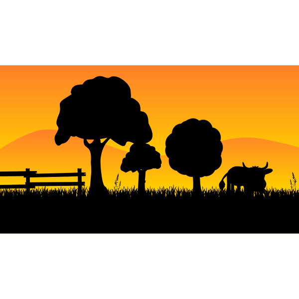 Free: SVG Sunset in the countryside - nohat.cc