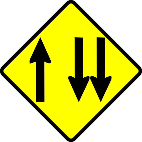 Free: SVG Overtaking lane caution sign vector image - nohat.cc