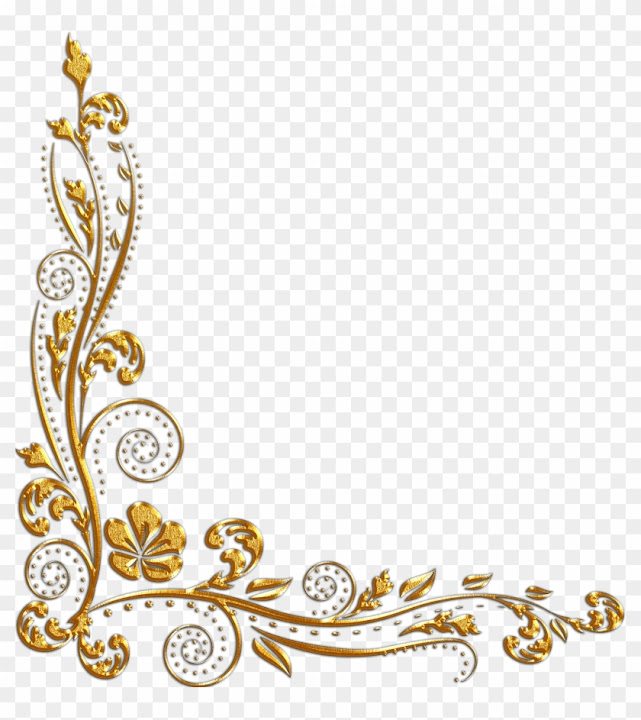Free: Gold Flower Border Png - nohat.cc