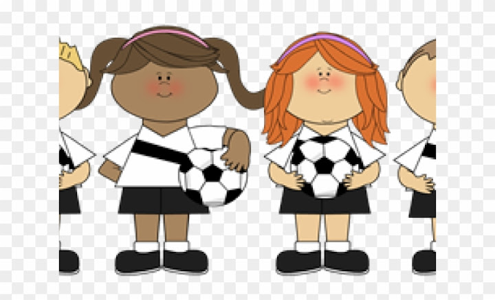 Girls Soccer Team Cartoon