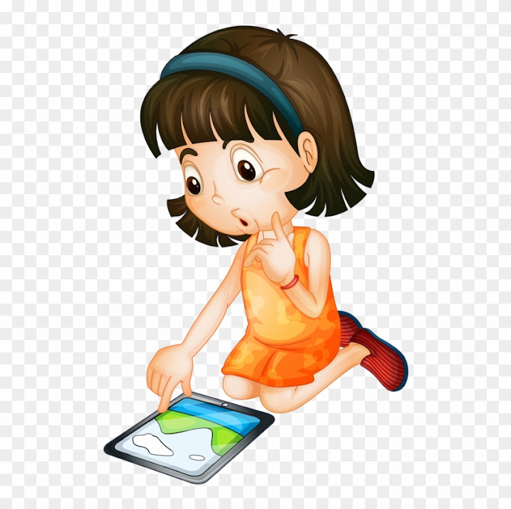 Free: Ipad Cartoon Clip Art - Girl On Ipad Cartoon - nohat.cc