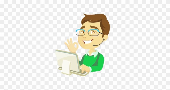 Free: Clip Art Technical Support - Cartoon People On Computers - nohat.cc