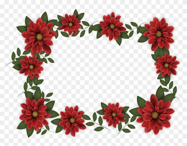 Free: Adobe Illustrator Red Computer File - Red Flowers Border Png ...