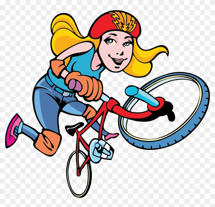 Free: Girl Biking Team Cartoon - nohat.cc
