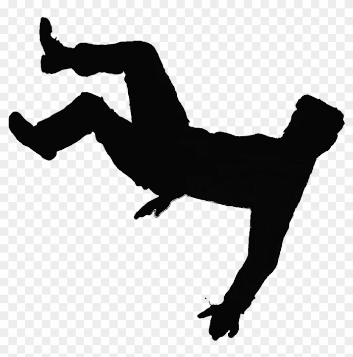 Free: Clip Art Image Of Guy Slipping And Falling Clipart - Silhouette ...
