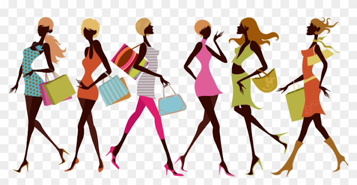 Free: Shopping Drawing Illustration - Girls Shopping - nohat.cc