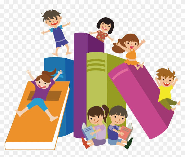 Free: Book Child Reading Clip Art - Children Readinng Vector Png - nohat.cc