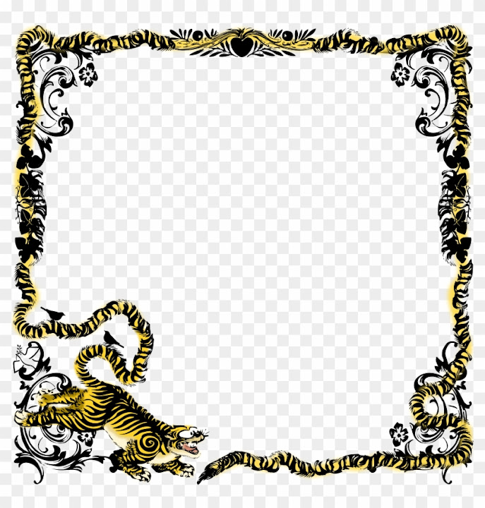 Free: Tiger Frame Mono Clipart - Tiger Border Png - nohat.cc