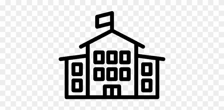 Free: School Building With Flag Vector - School Icon Transparent ...
