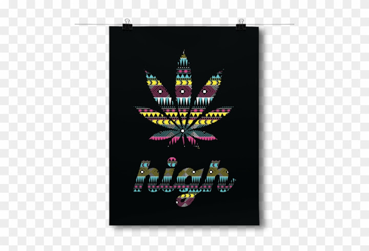 Free: High - Marijuana Leaf - Aztec Pattern - Inspired Posters High ...
