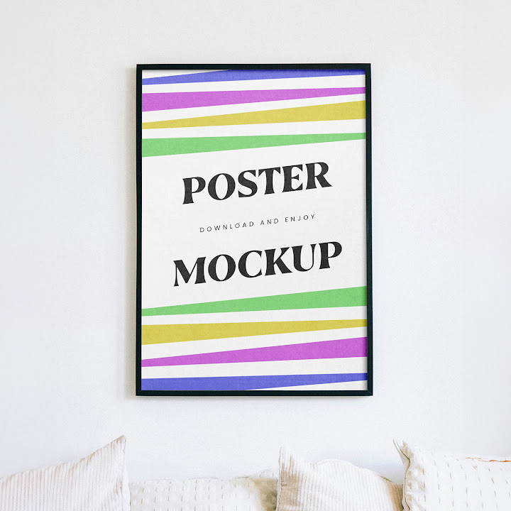 Free: Free Hanging Single Poster Mockup - nohat.cc